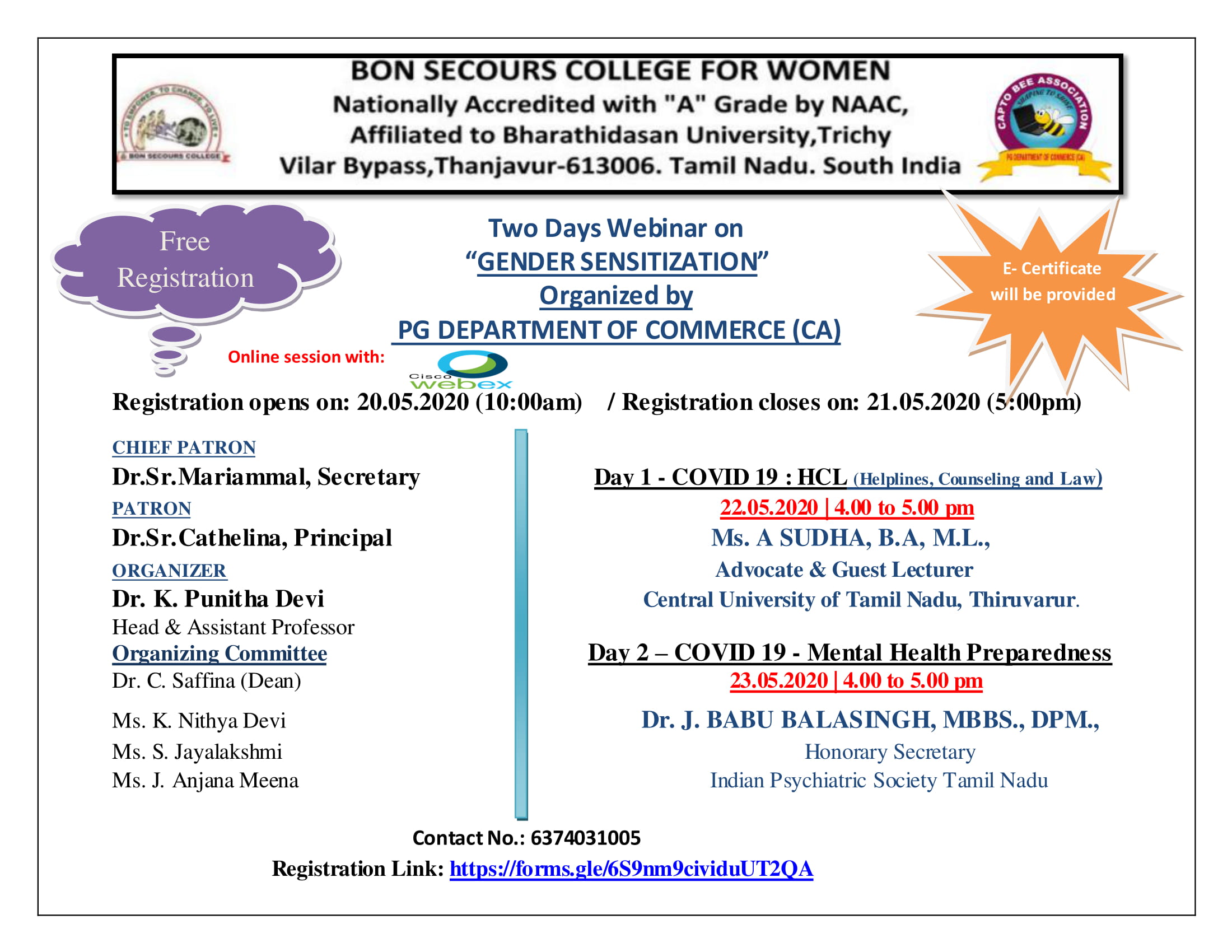 Department - Commerce CA - Circulars - Bon Secours College for Women ...